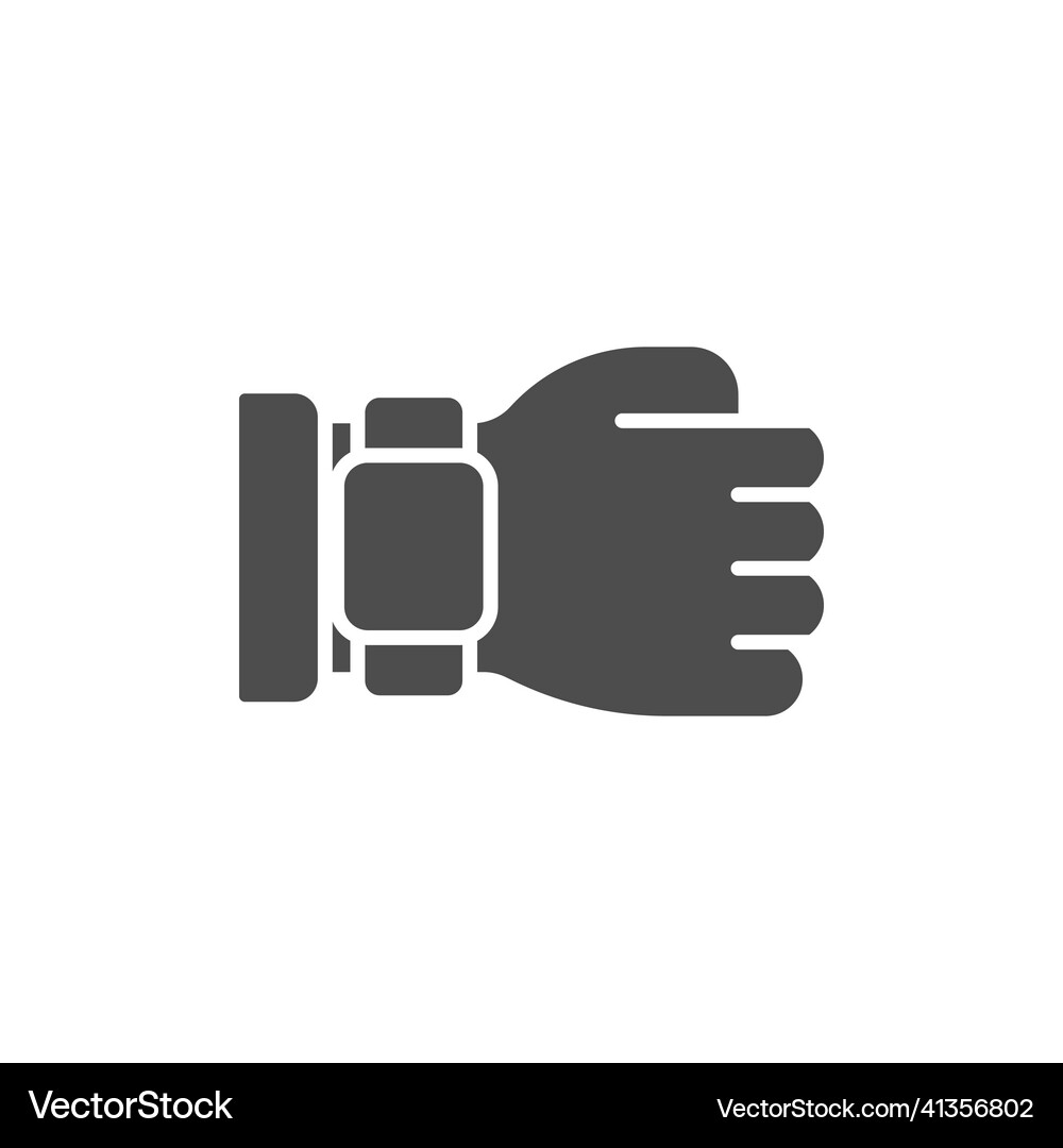 Watch on hand filled icon outline sign linear Vector Image