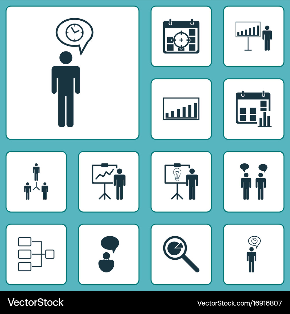 Authority icons set collection of group Royalty Free Vector