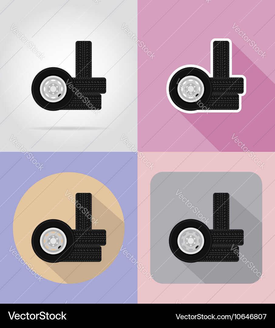 Car equipment flat icons 16 Royalty Free Vector Image