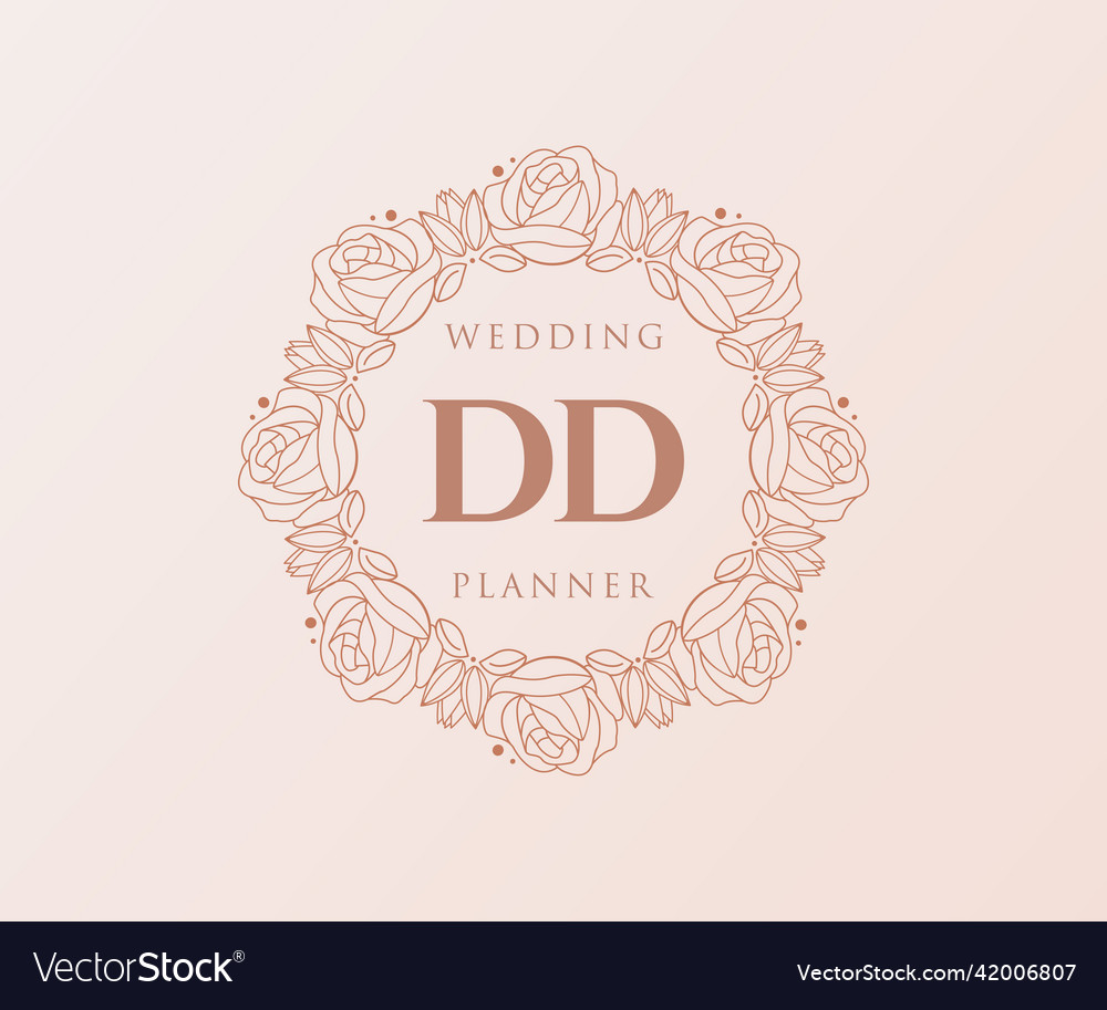 Dd initials letter wedding monogram logos Vector Image