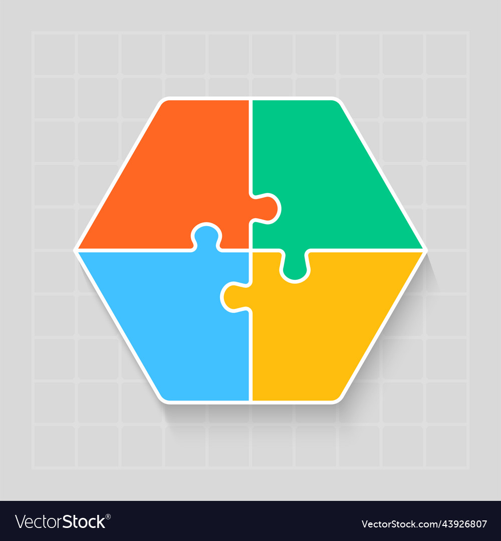Diagram infographic timeline hexagon puzzle jigsaw