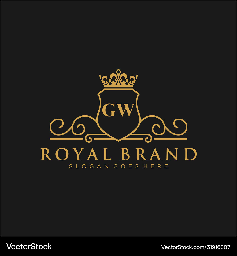 Gw letter initial luxurious brand logo template Vector Image