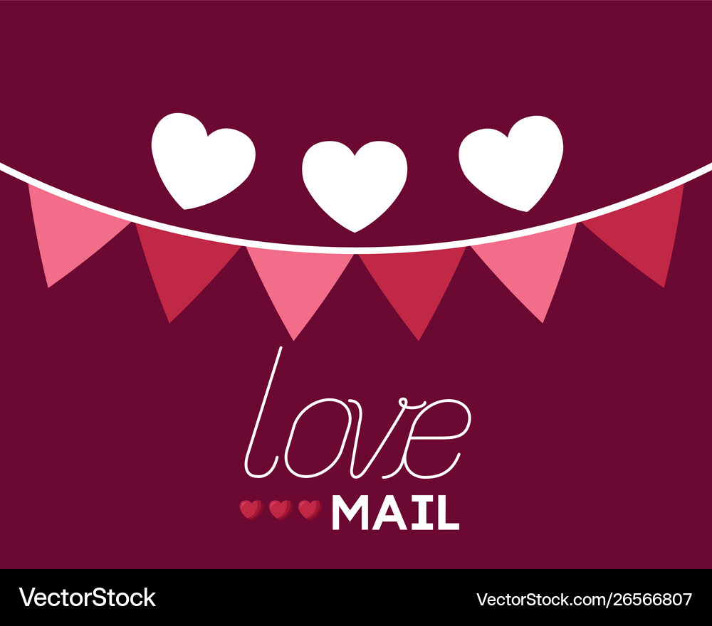 Heart and banner pennant design Royalty Free Vector Image