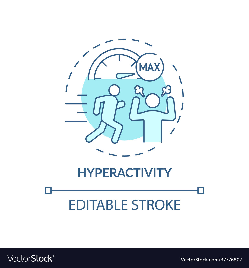 Hyperactivity blue concept icon Royalty Free Vector Image