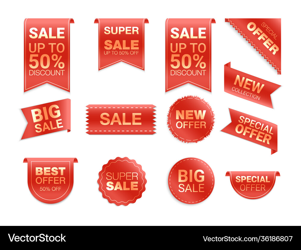Labels isolated on white background sale Vector Image