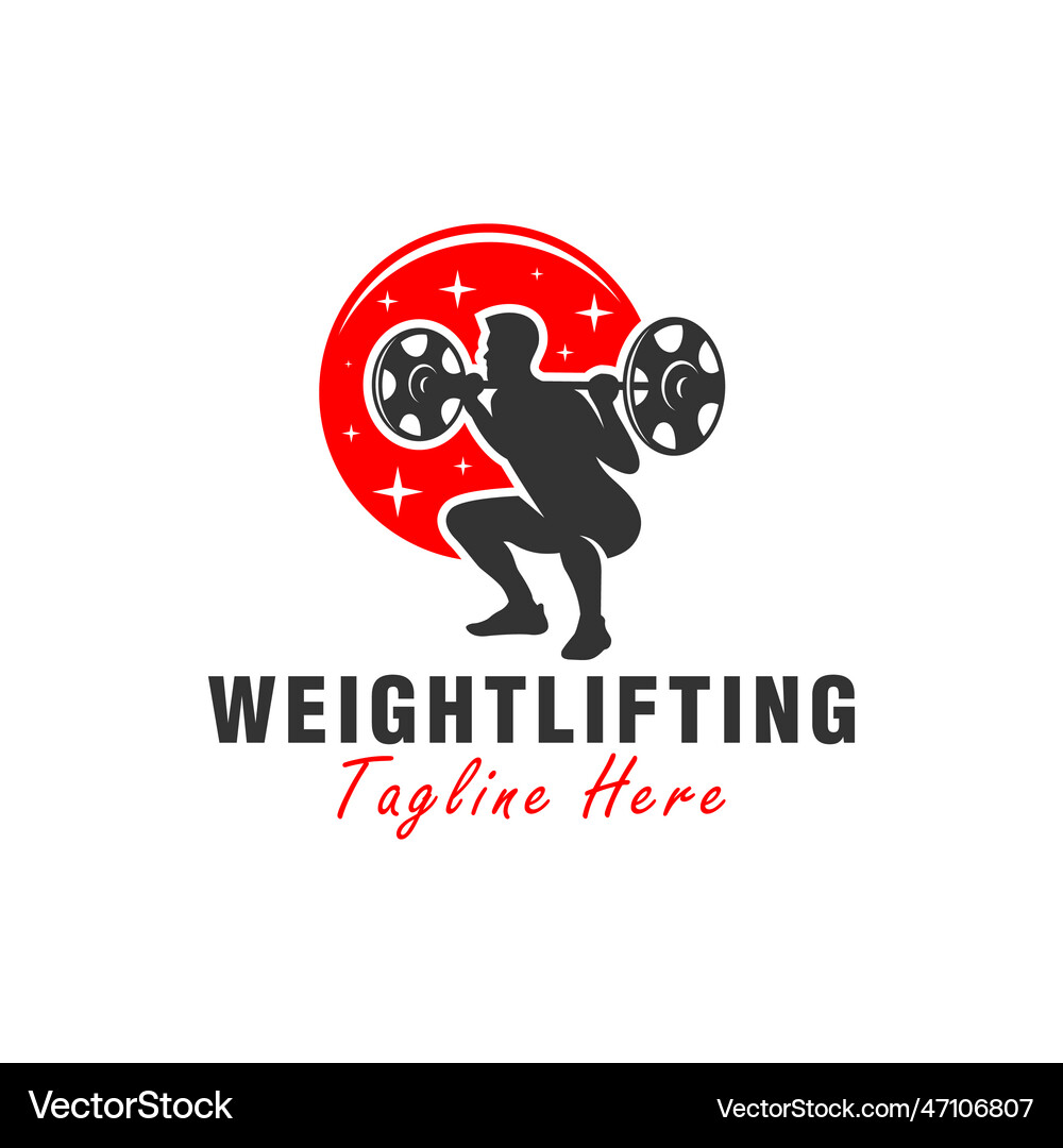 Man weightlifting sport logo Royalty Free Vector Image