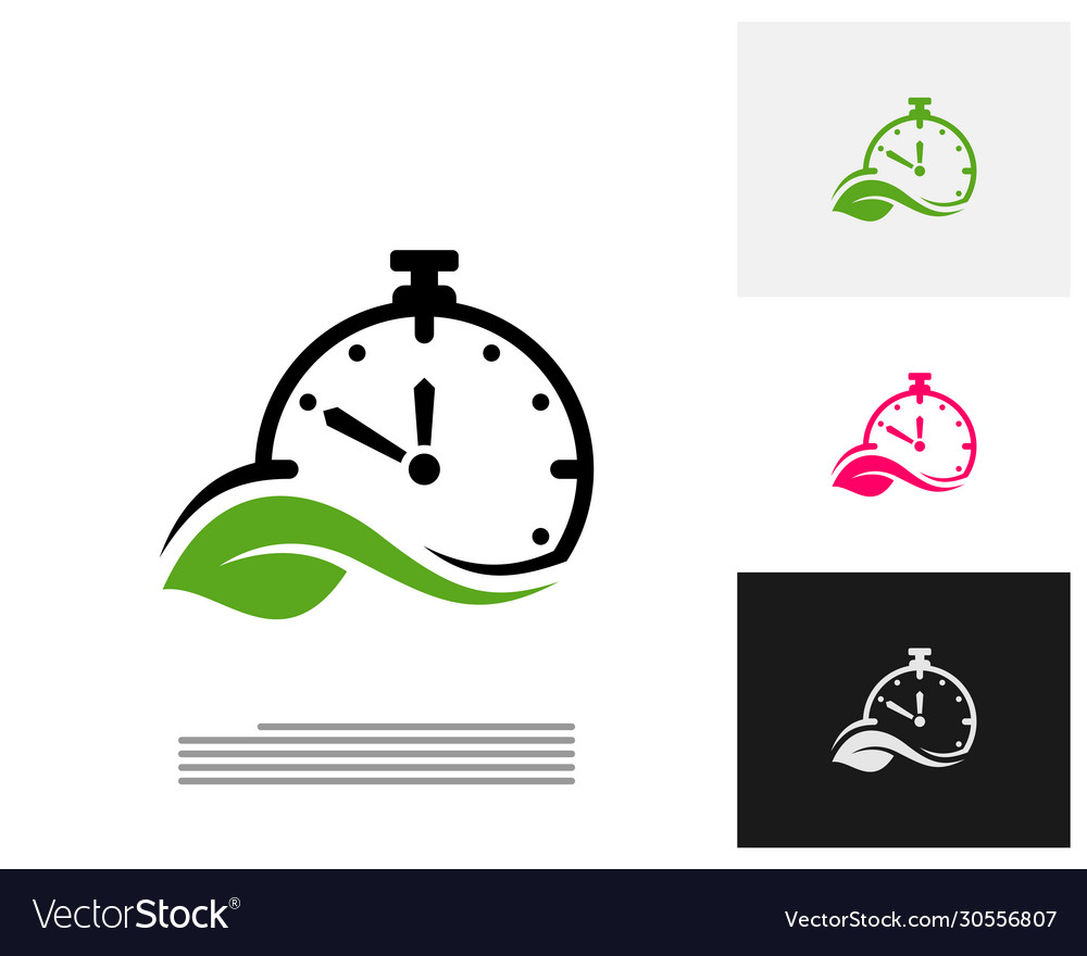 Nature clock logo design concept time Royalty Free Vector