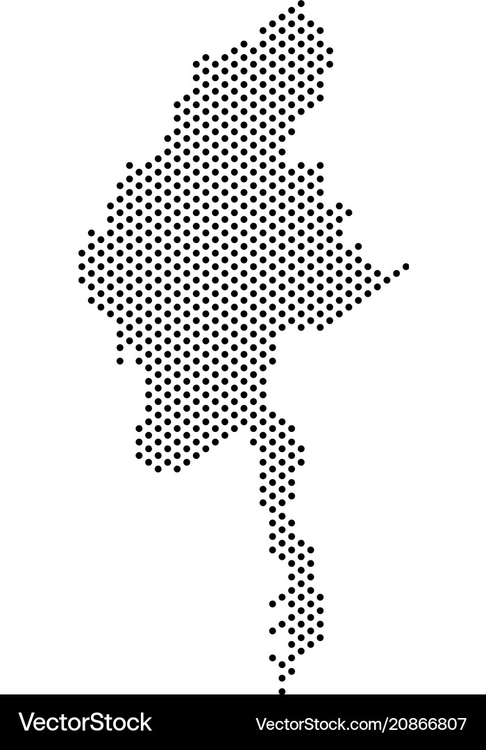 Pixel myanmar map Royalty Free Vector Image - VectorStock