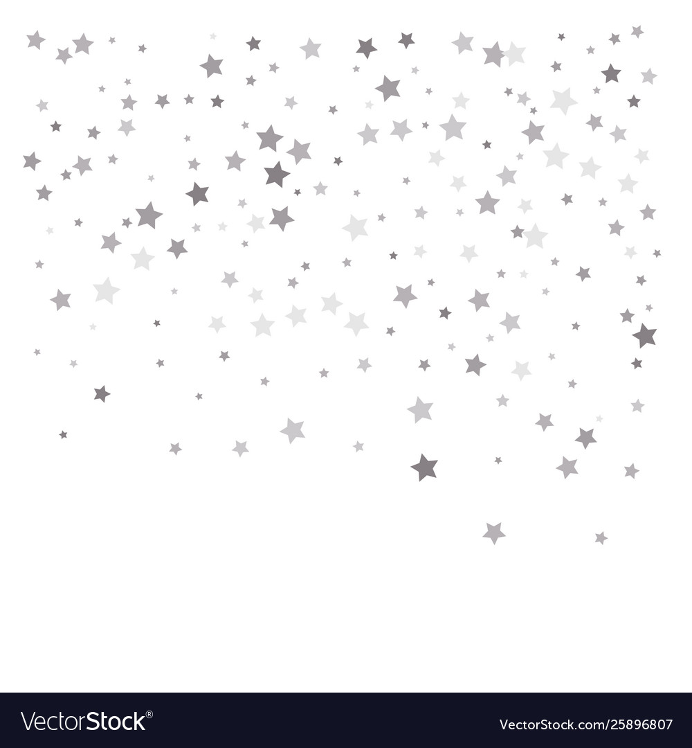 Random Falling Silver Stars Royalty Free Vector Image