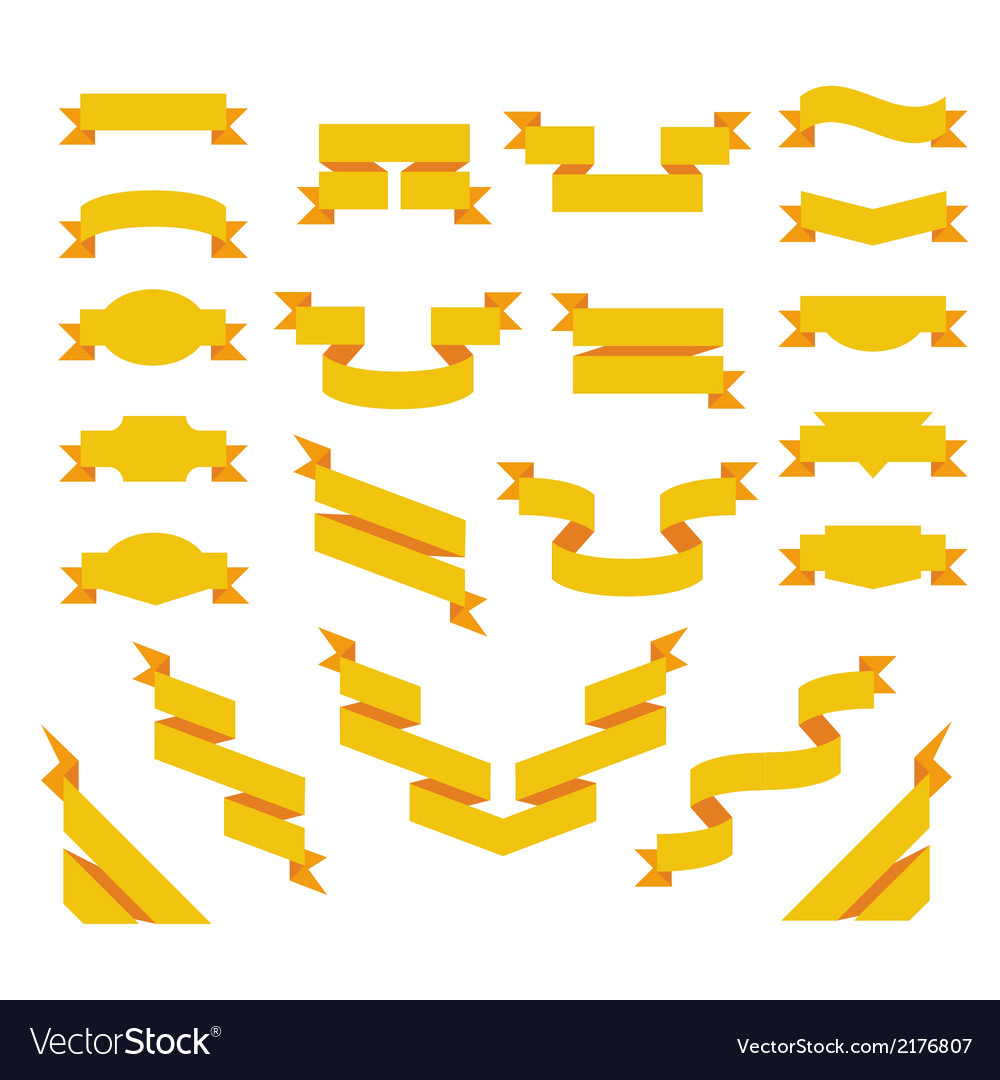 Set flat ribbons Royalty Free Vector Image - VectorStock