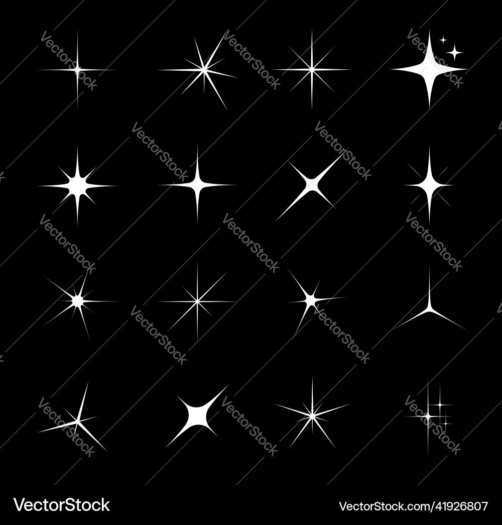 Star sparkle and twinkle starburst and flash Vector Image