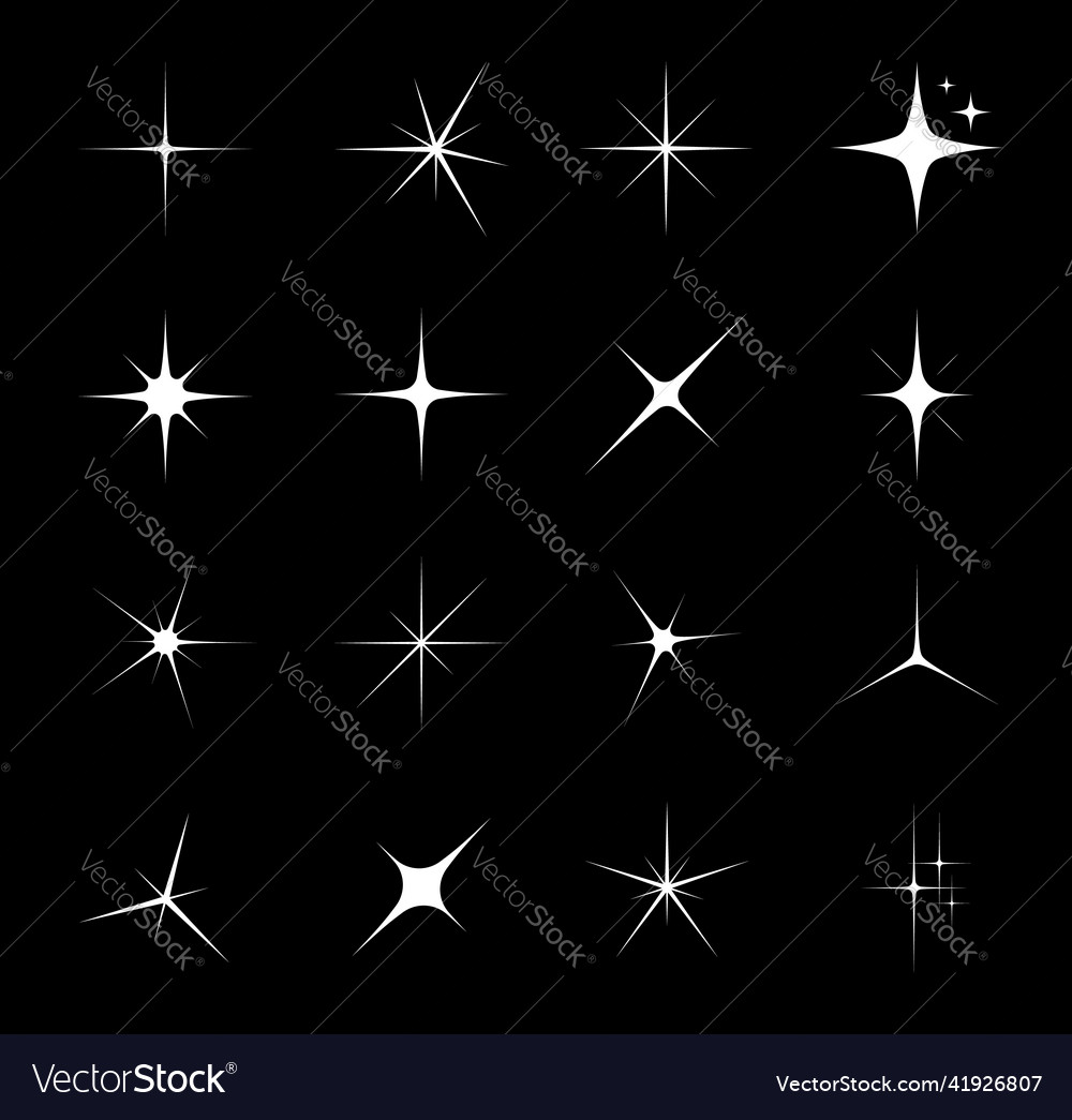 Star sparkle and twinkle starburst flash Vector Image