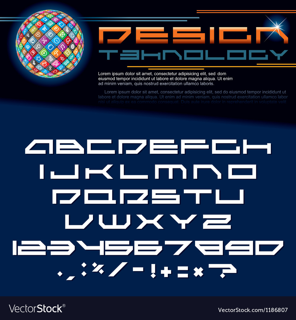Technology font image Royalty Free Vector Image