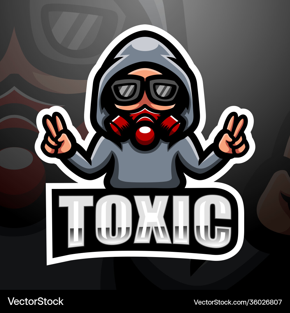 Toxic mascot esport logo design Royalty Free Vector Image