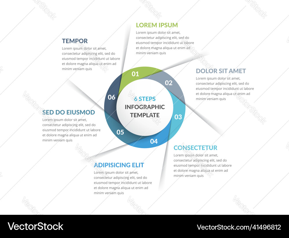 Circle infographics - six elements Royalty Free Vector Image