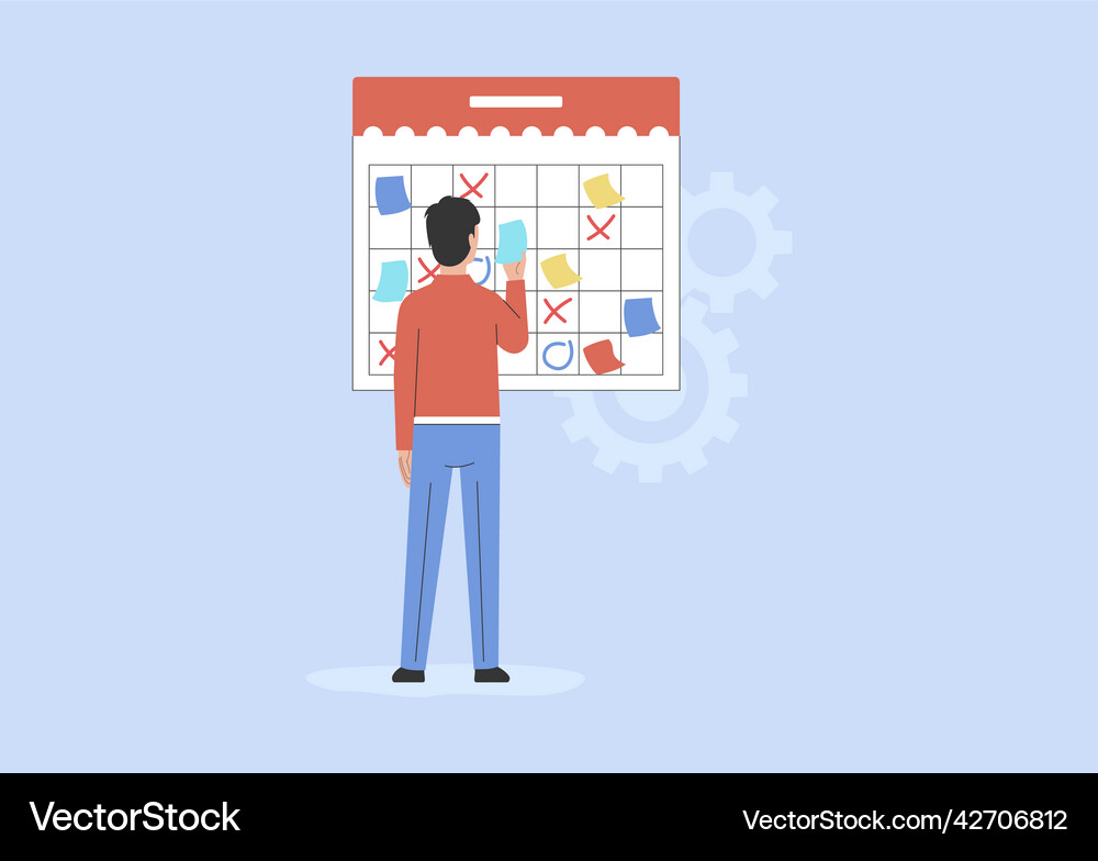 Concept of business planning scheduling Royalty Free Vector