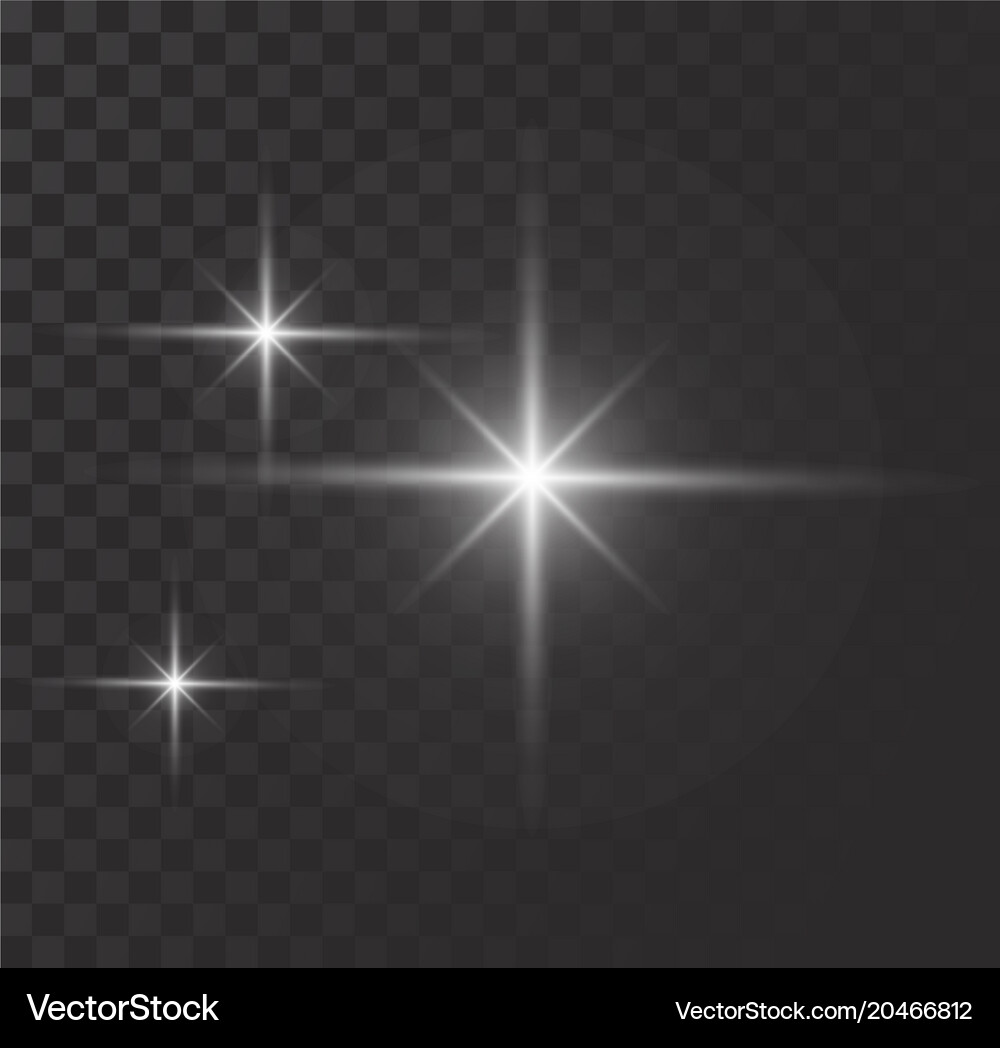 Glowing lights effect flare explosian and stars Vector Image