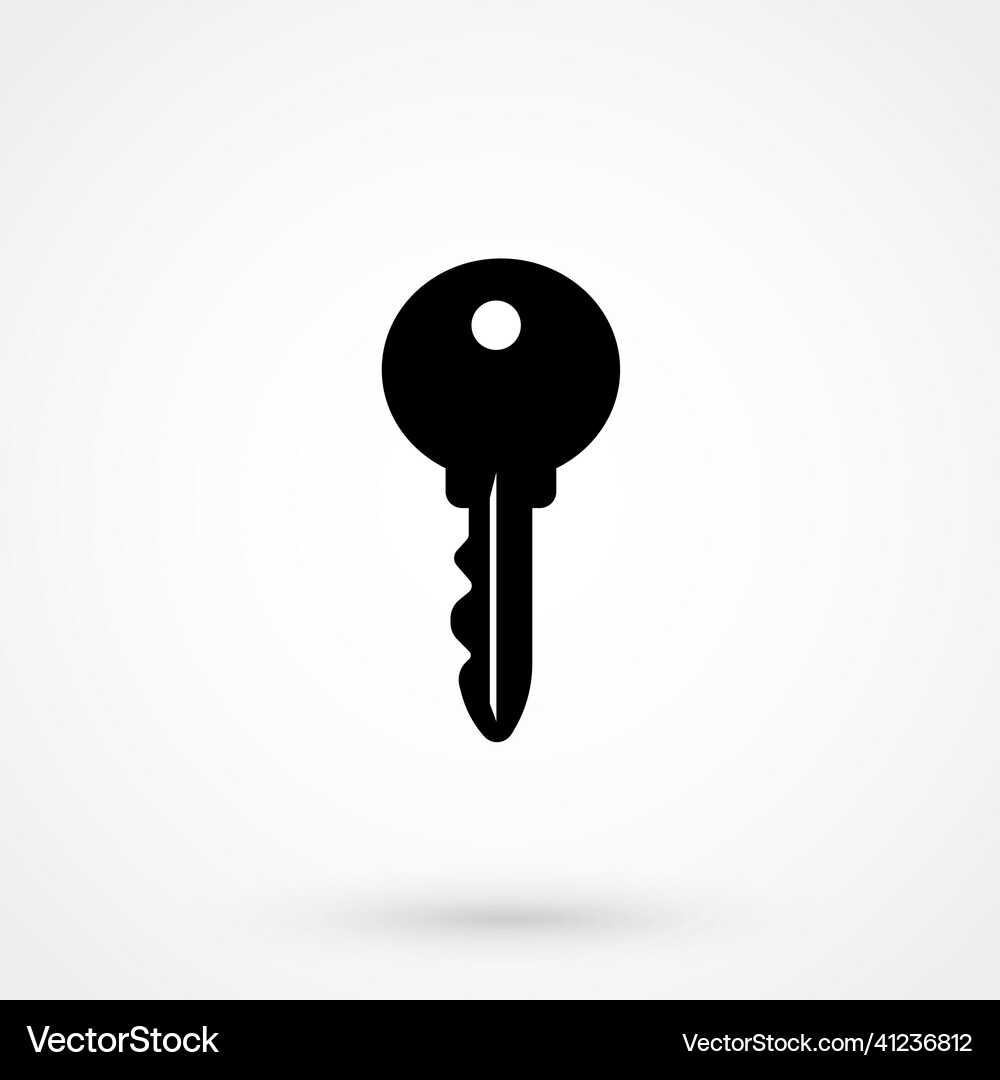 Key icon in trendy flat style isolated on grey Vector Image