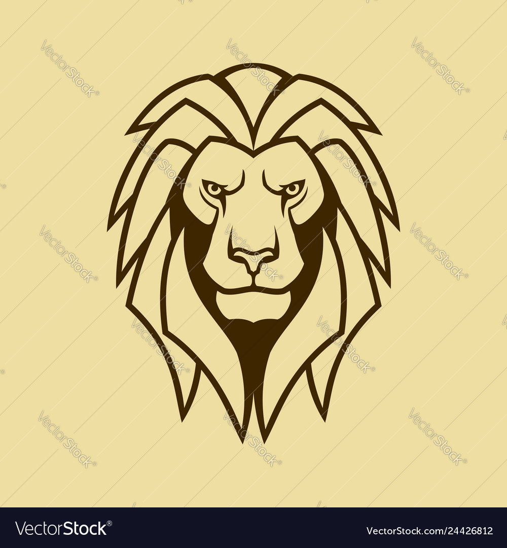 Lion Icon Lion Head Outline Silhouette Royalty Free Vector