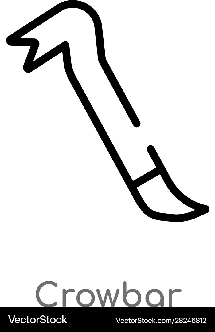 Outline crowbar icon isolated black simple line Vector Image