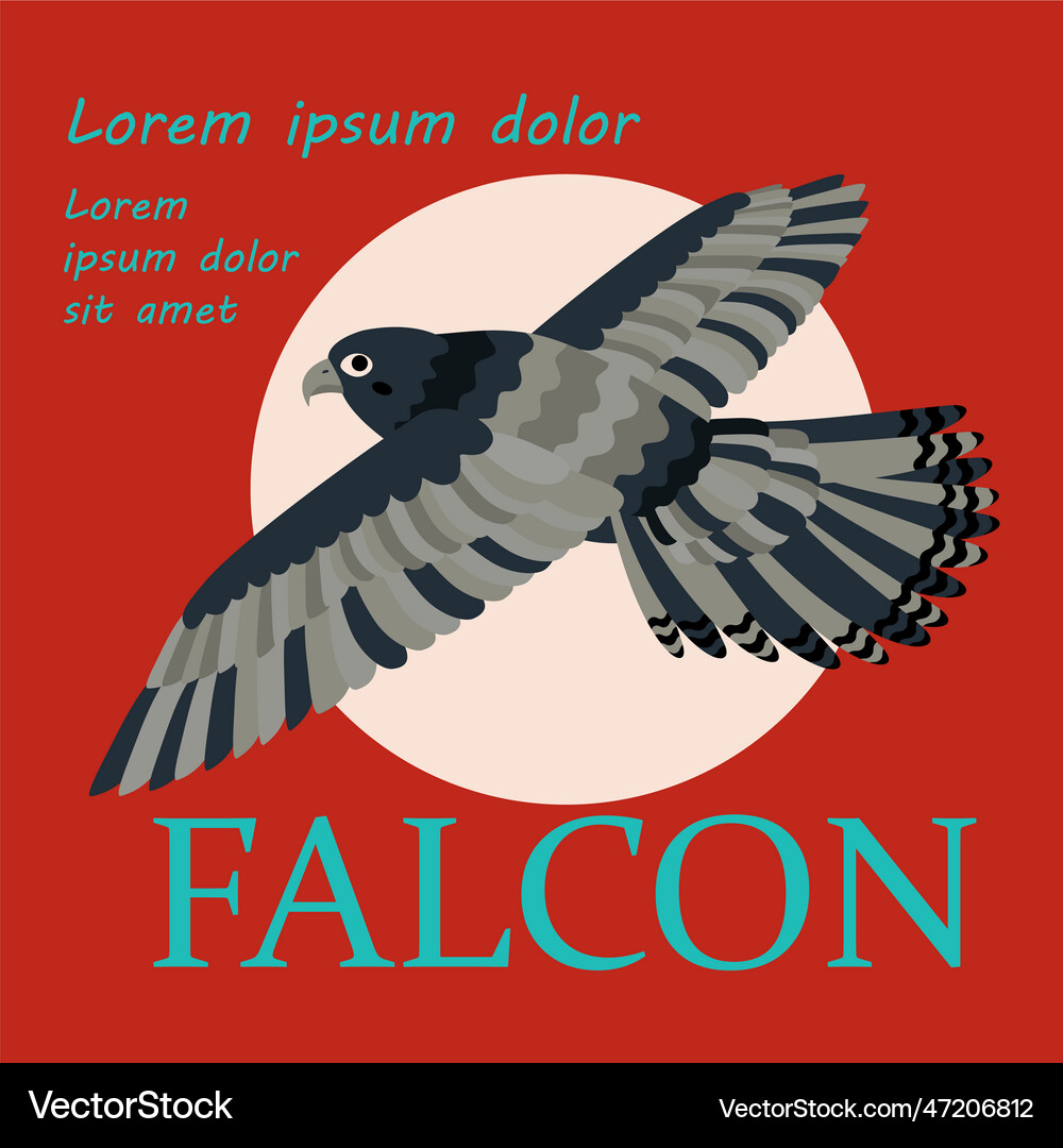 Poster banner with falcon bird and text Royalty Free Vector