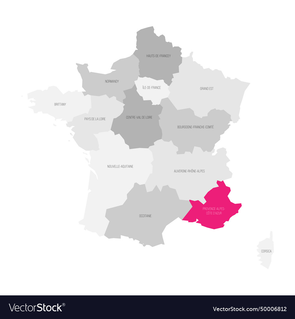 Provence-alpes-cote d azur - map of region Vector Image