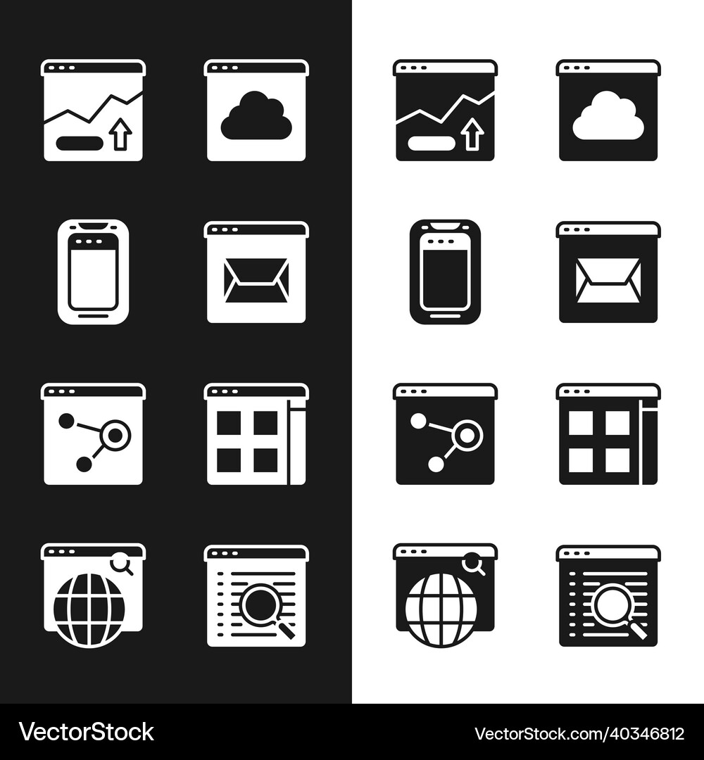 Set website and mail mobile phone financial Vector Image