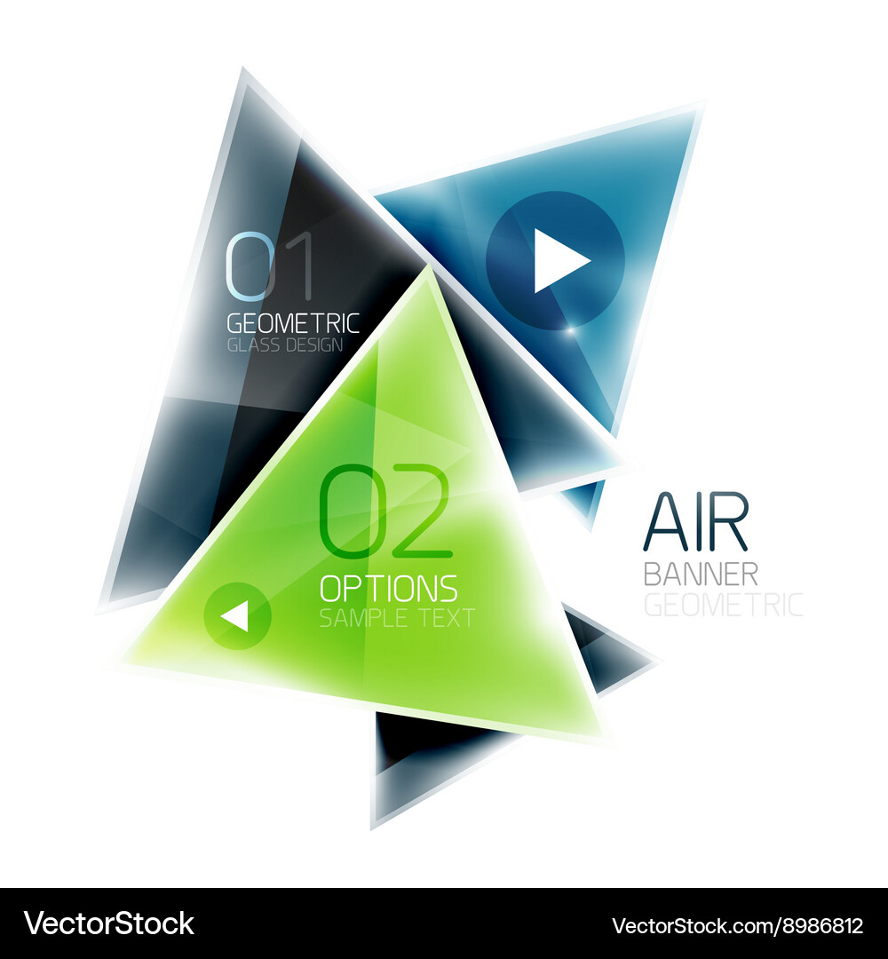 Shiny glass triangle web box Royalty Free Vector Image