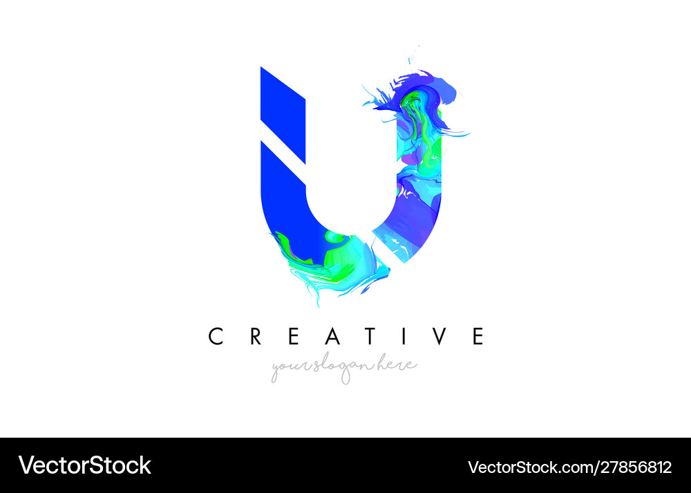 U letter icon design logo with creative artistic Vector Image