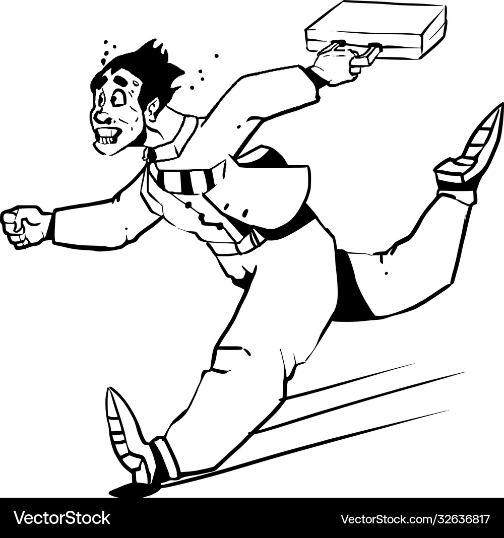 A businessman running late Royalty Free Vector Image