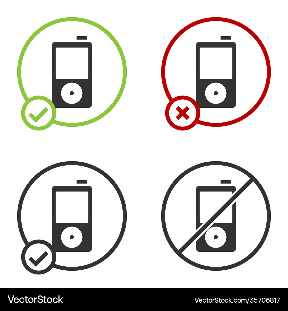 Black music player icon isolated on white Vector Image