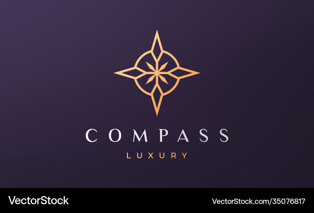 Compass logo concept in a modern and luxury style Vector Image