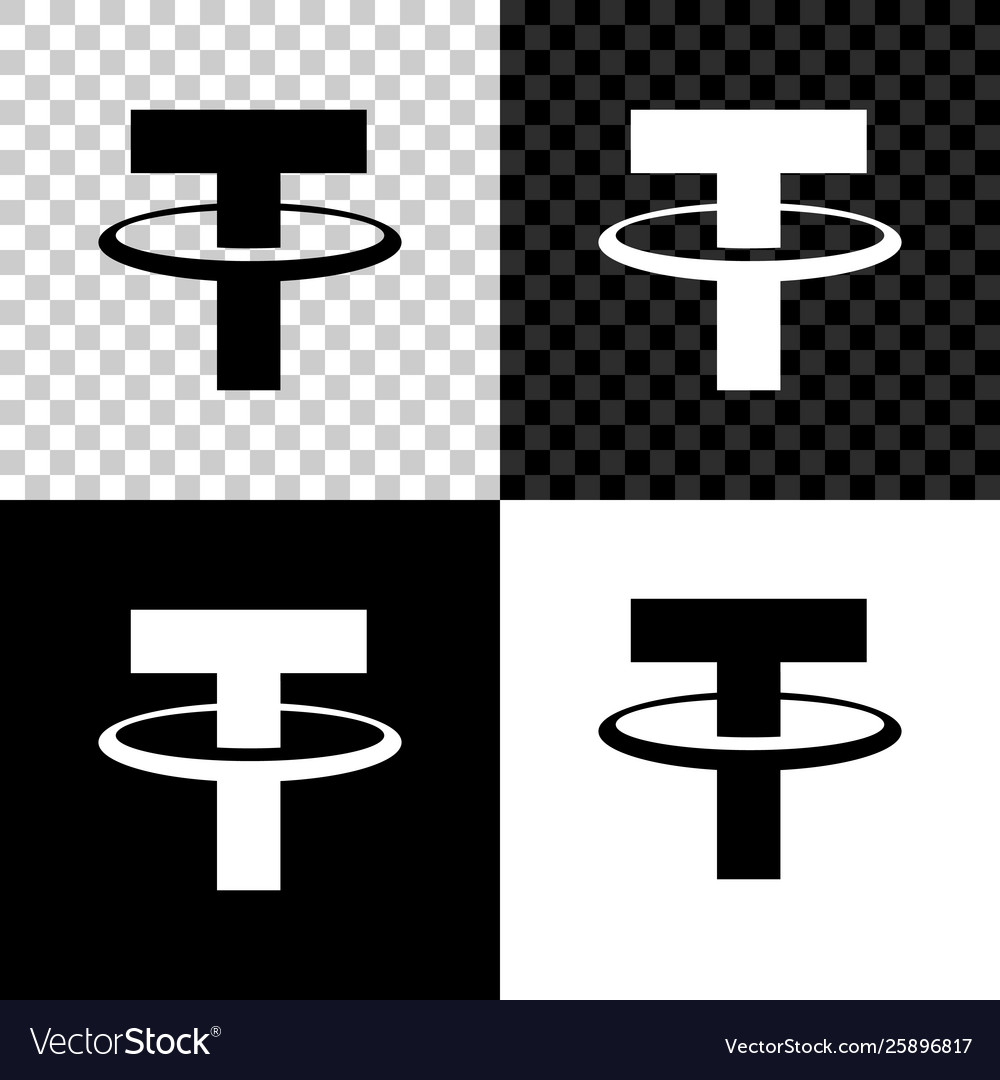 Cryptocurrency coin tether usdt icon on black Vector Image Cryptocurrency coin tether usdt icon on black Vector Image