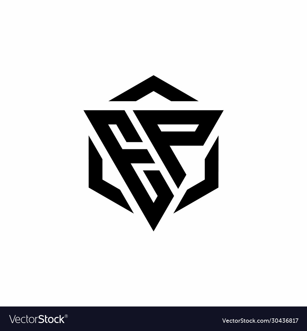 Ep logo monogram with triangle and hexagon modern Vector Image Ep logo monogram with triangle and hexagon modern Vector Image