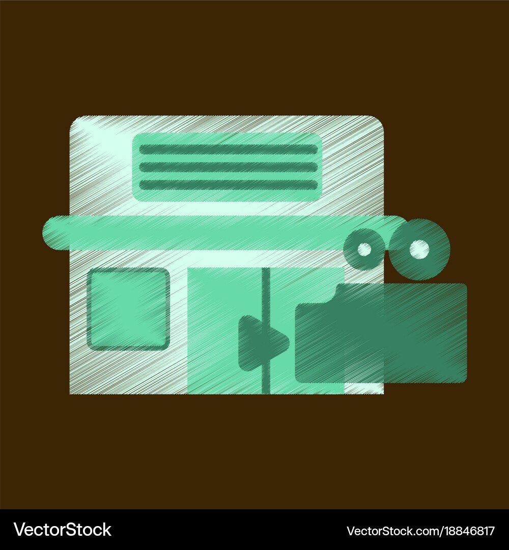 Flat icon in shading style building cinema camera Vector Image