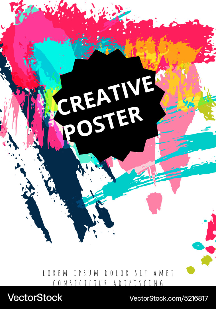 Hand drawn watercolor poster Royalty Free Vector Image