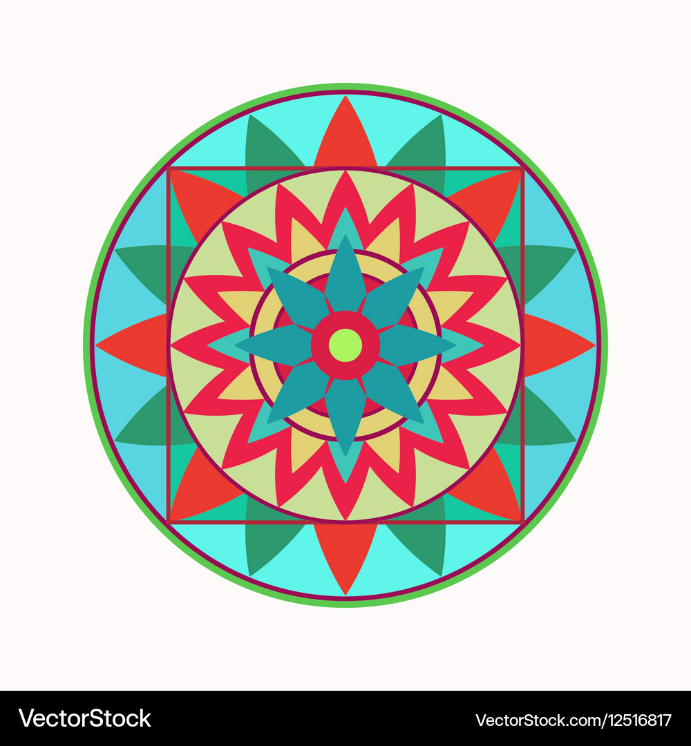 Mandala tattoo icon geometric round stylized Vector Image