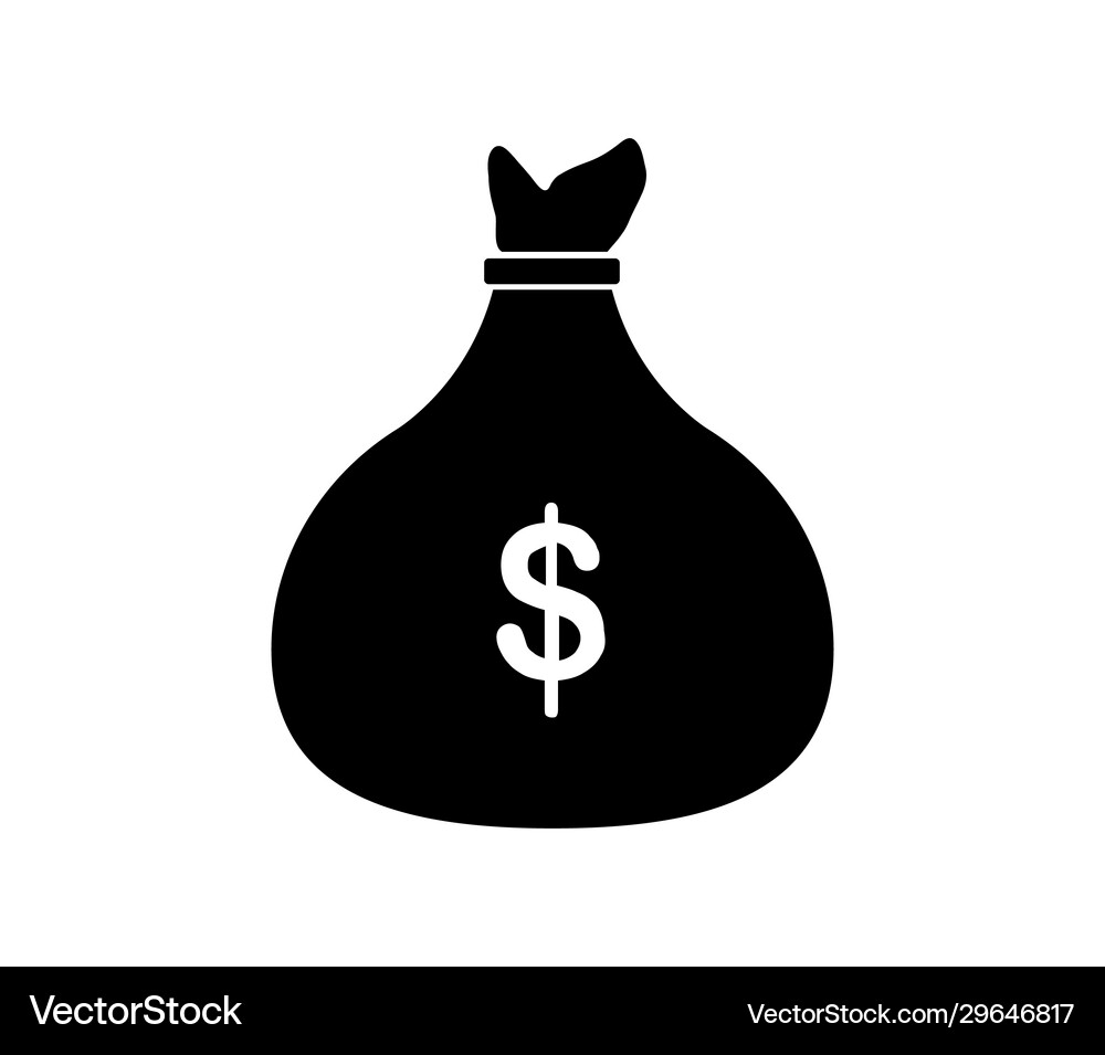 Money bag icon in on white background Royalty Free Vector