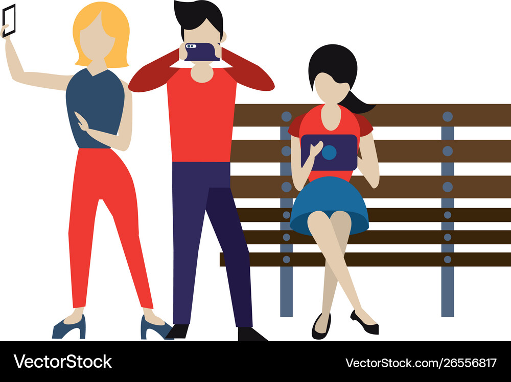 Social media network chatting cartoon Royalty Free Vector