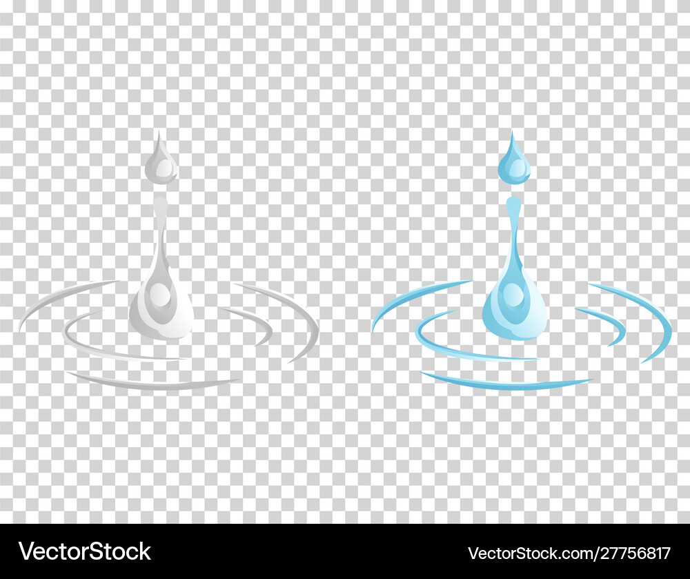 Water and drop icon - blue wave and splashe Vector Image