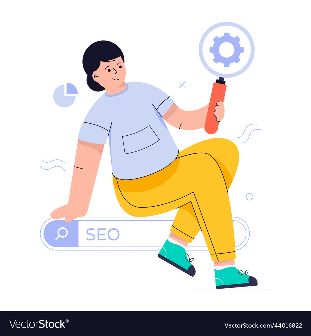 A seo optimization flat Royalty Free Vector Image