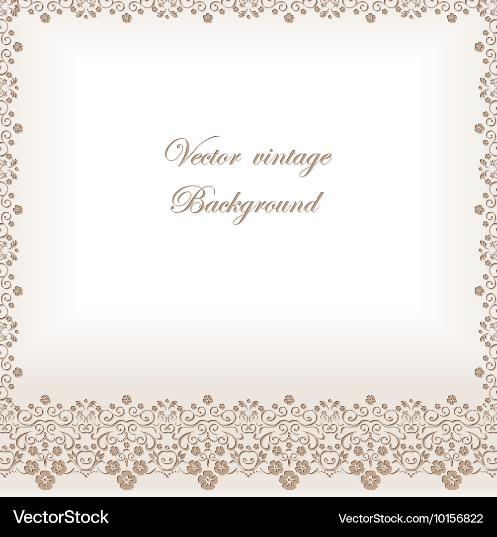Abstract square lace frame with paper swirls Vector Image