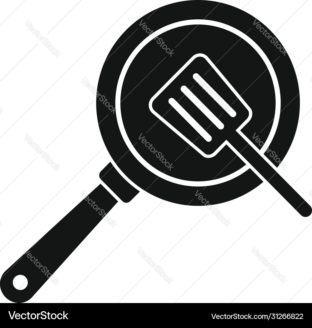 Cooking frying pan icon simple style Royalty Free Vector