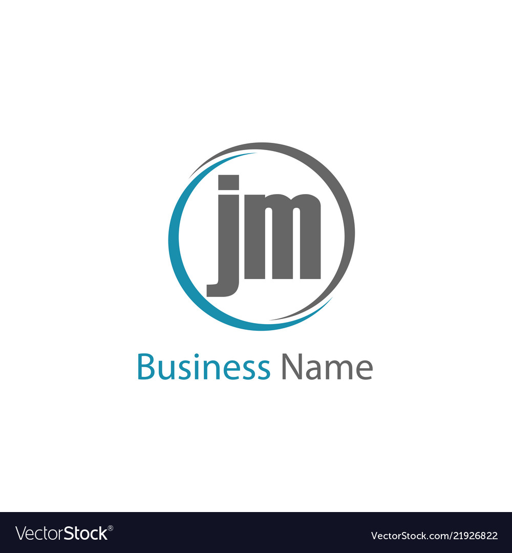Initial letter jm logo template design Royalty Free Vector