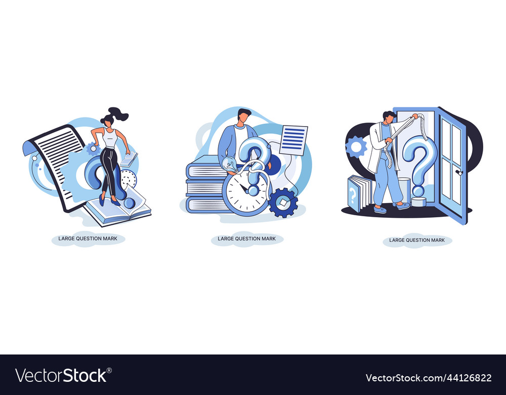 Ladge question mark problem and solution concept Vector Image