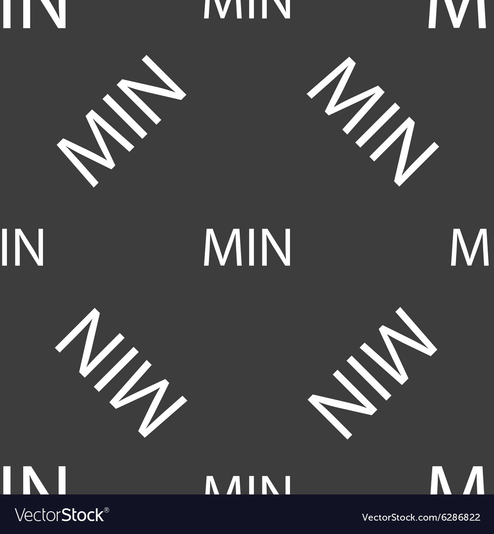 Minimum sign icon seamless pattern on a gray Vector Image