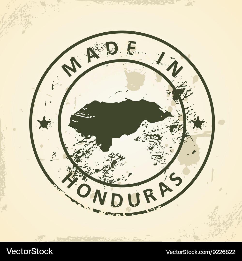Stamp with map of honduras Royalty Free Vector Image