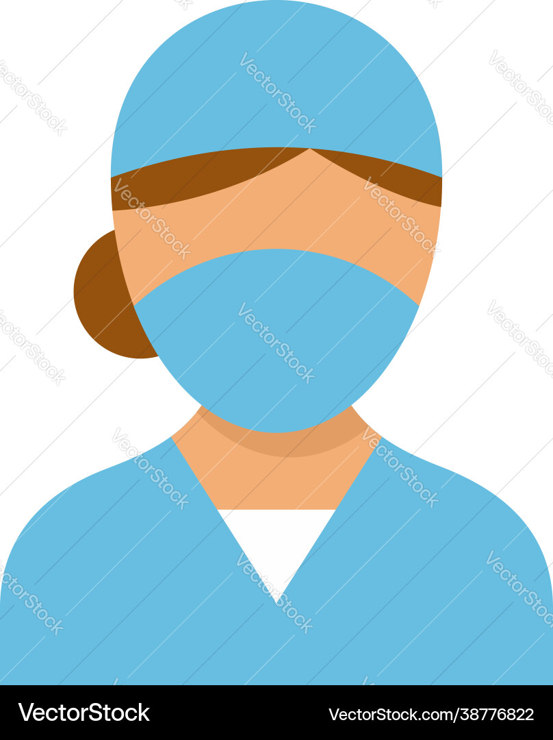 Woman nurse icon flat isolated Royalty Free Vector Image