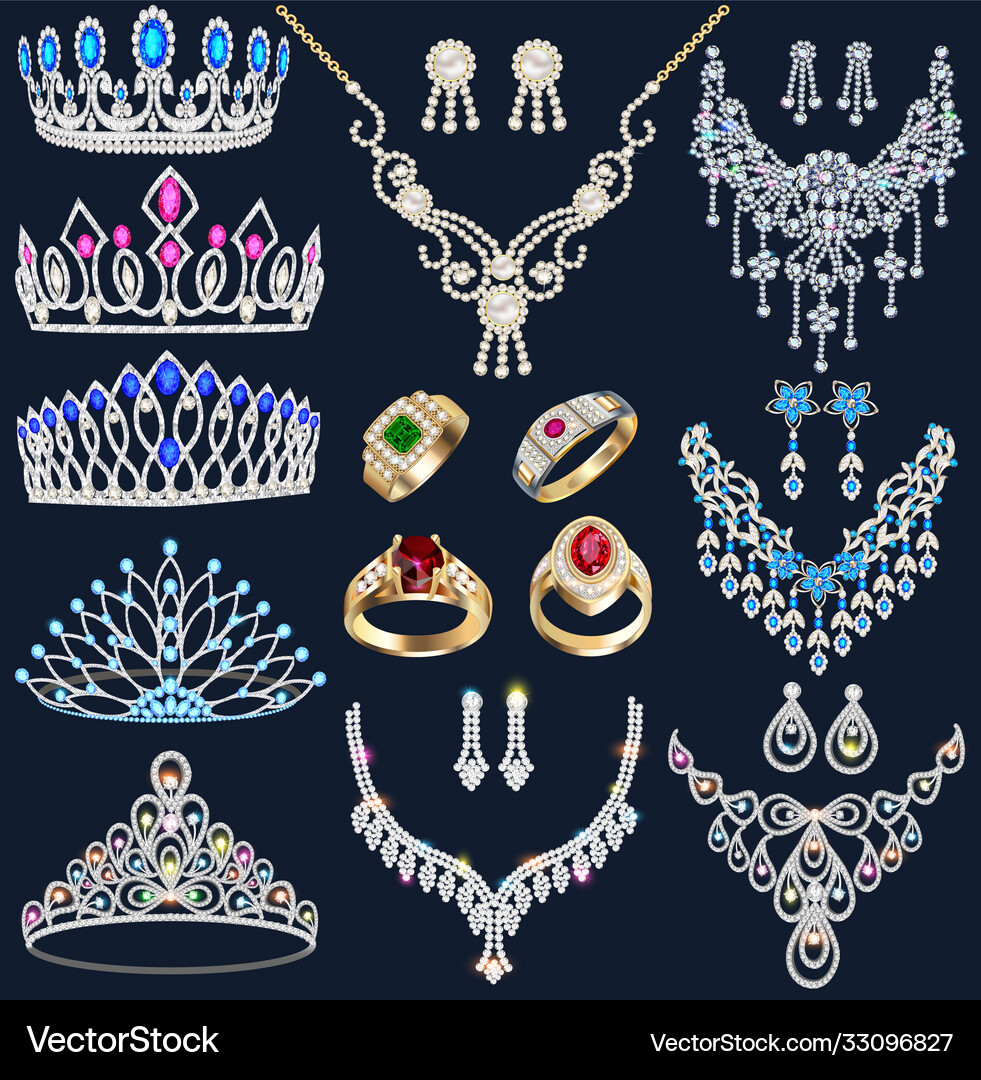 A jewelry set with chain with pendant Royalty Free Vector