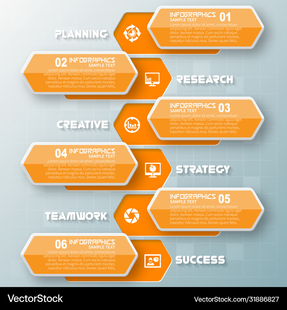 Abstract 3d Paper Infographics Business Template Vector Image